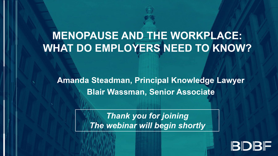 Webinar: Menopause and the workplace: what employers need to know ...